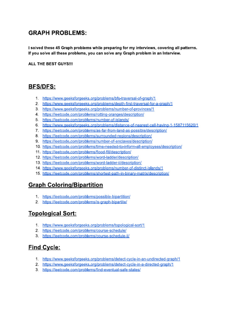 Graph Problems Pdf