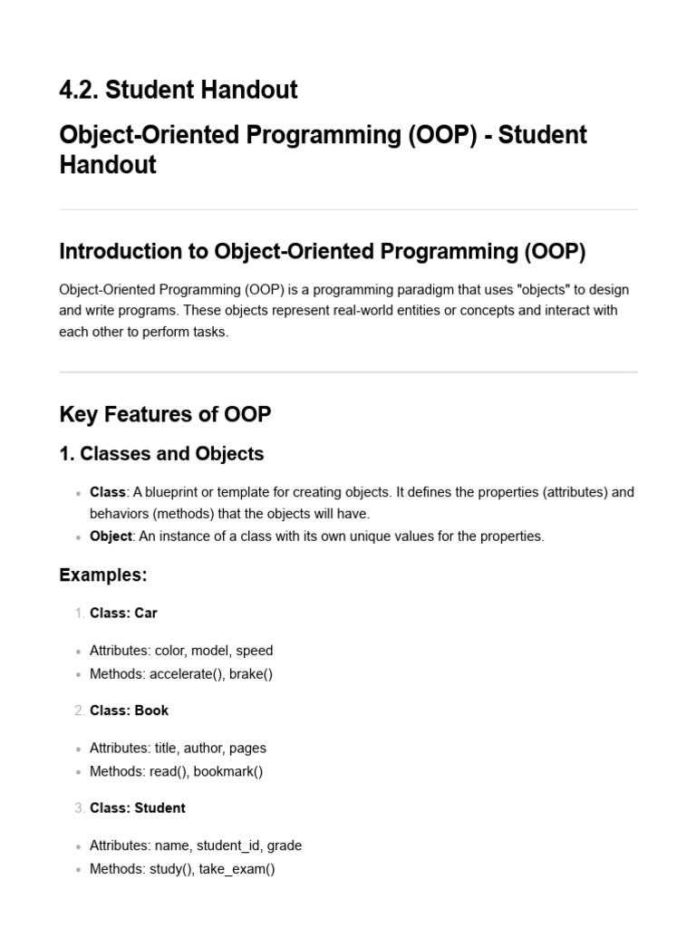 Oop Concepts Part 1 - 1256 | PDF | Object Oriented Programming | Method (Computer Programming)