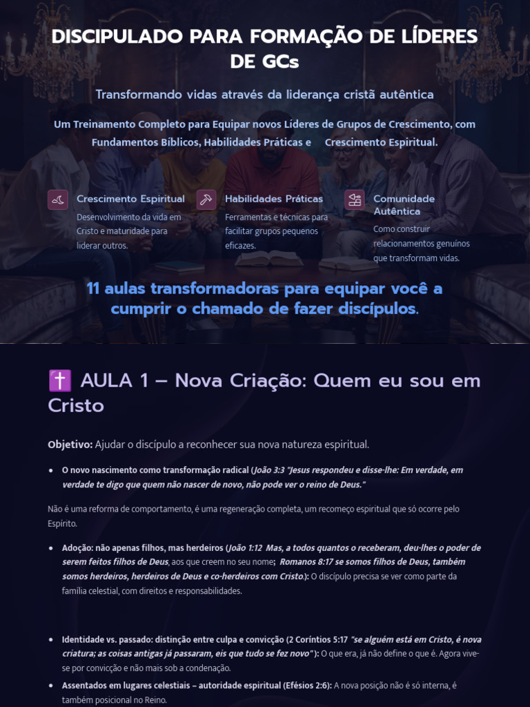 DISCIPULADO-PARA-FORMACAO-DE-LIDERES-DE-GCs | PDF | Discípulo (cristianismo) | Presente espiritual