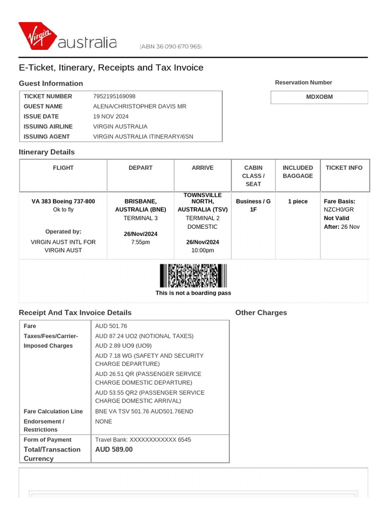 VIRGIN AUSTRALIA Electronic-Ticket-Receipt-Nov 26-for-MR Alena ...