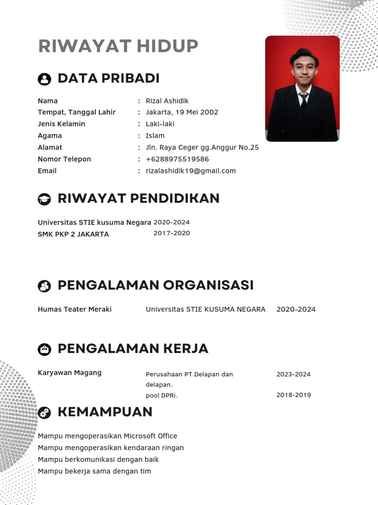 CV Rizal Ashidik | PDF