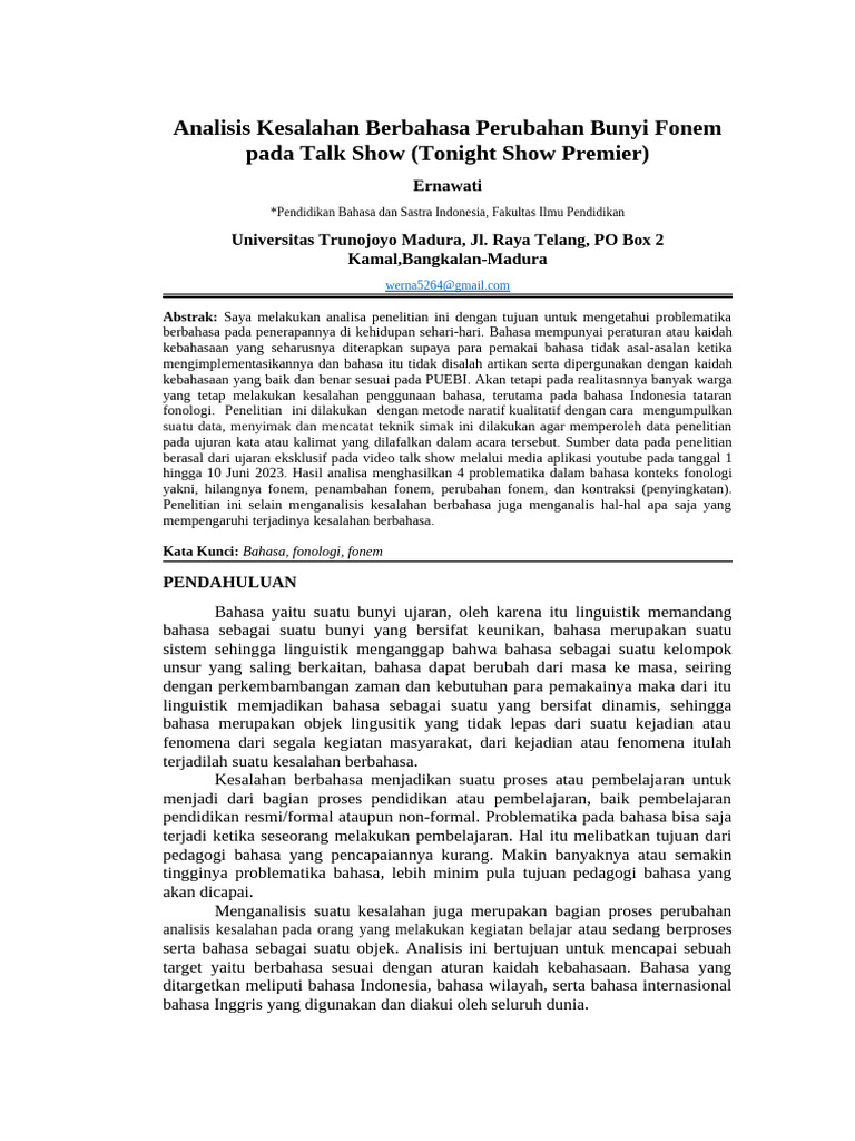 Artikel Fonologi | PDF