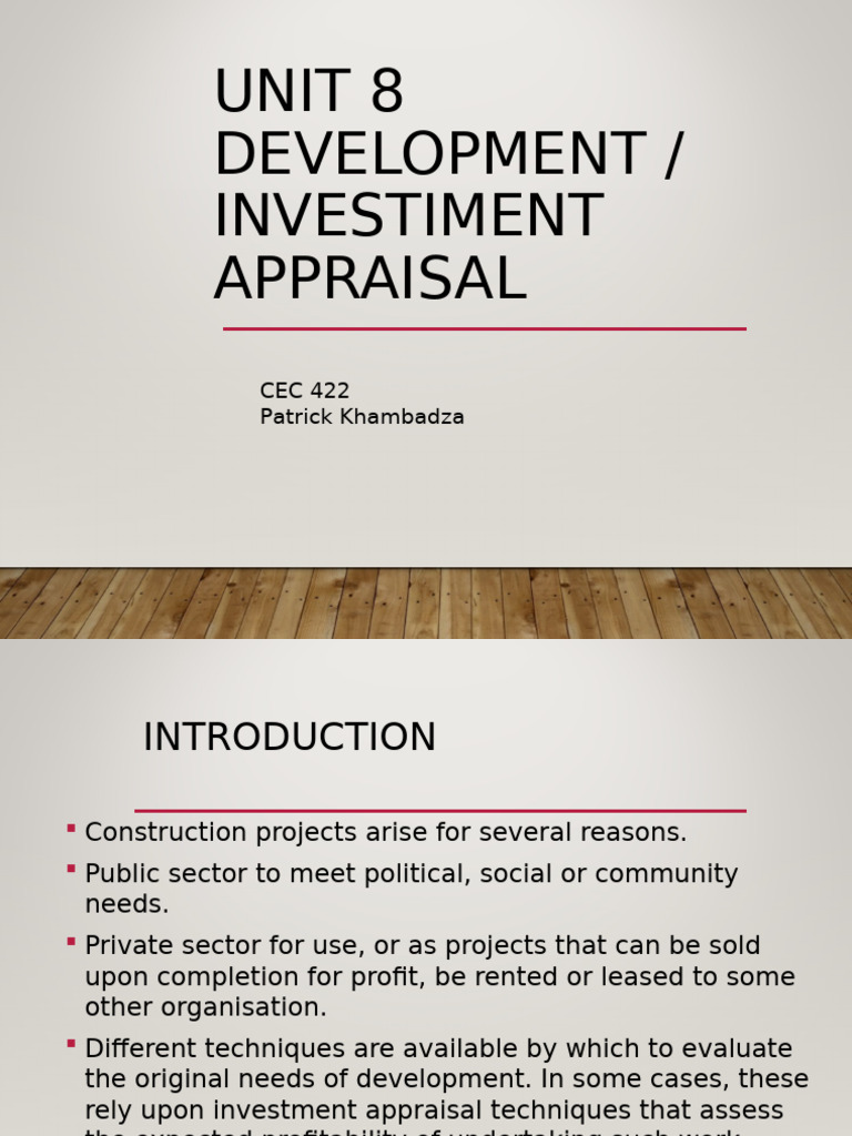 Development Appraisal | PDF | Net Present Value | Internal Rate Of Return