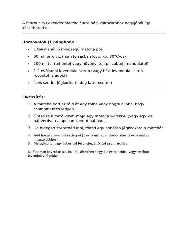 Levendulás Matcha | PDF