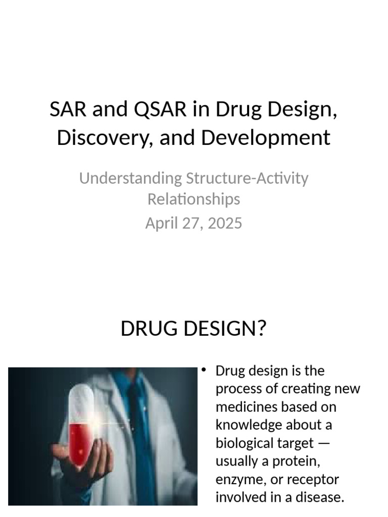 Q2-SAR QSAR Drug Design, Descovery and Development - FINAL | PDF ...