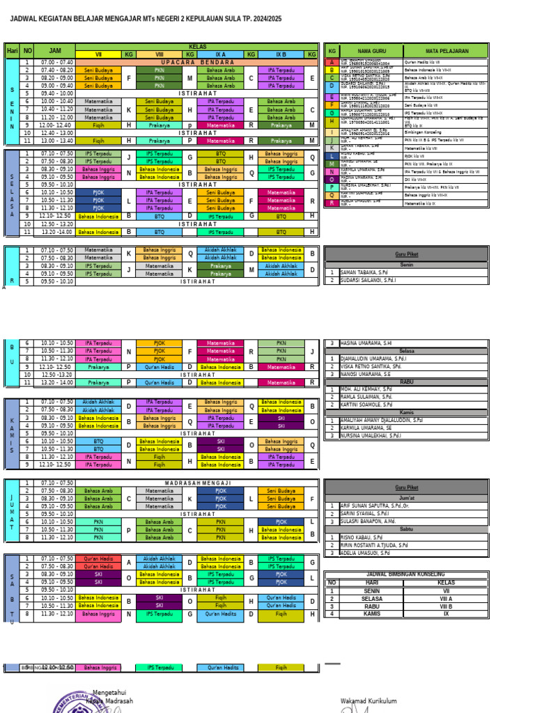 Jadwal 2024-2025 Simpatika 2 | PDF