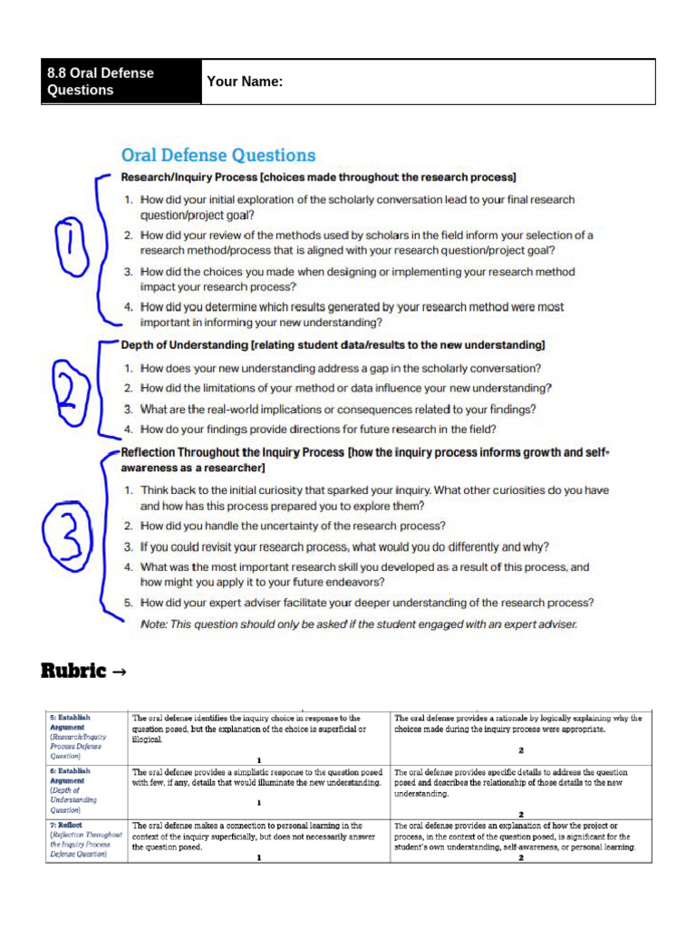 8.8 Oral Defense Questions | PDF