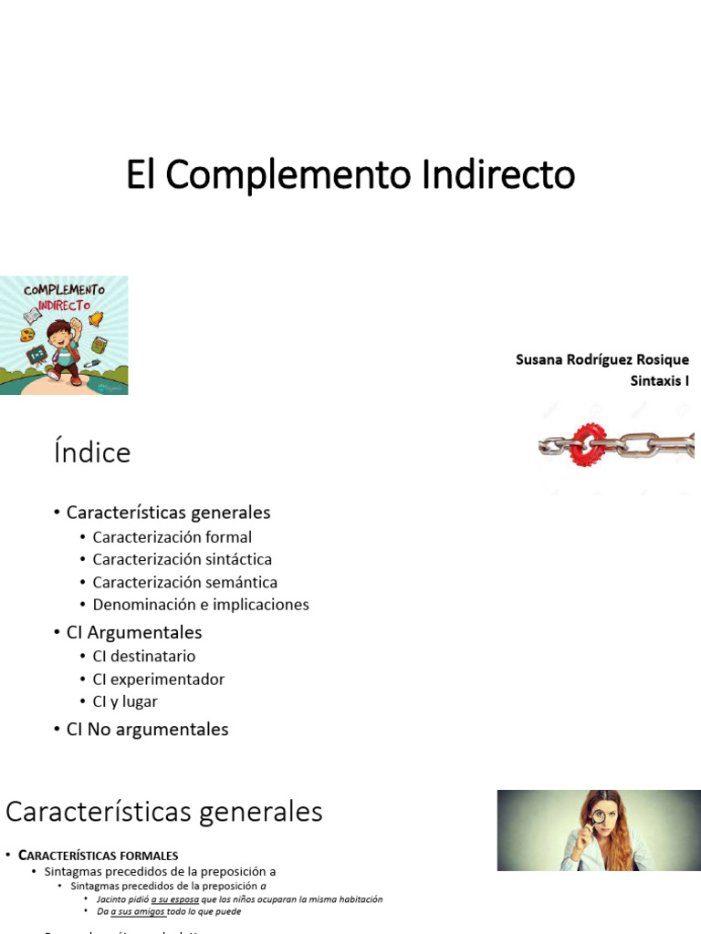 Características del Complemento Indirecto | PDF | Tipología Lingüística ...