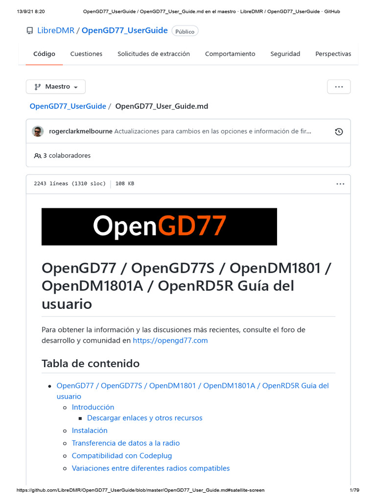 Manual OpenGD77 Español | PDF | Modulación de frecuencia | Poder (Física)