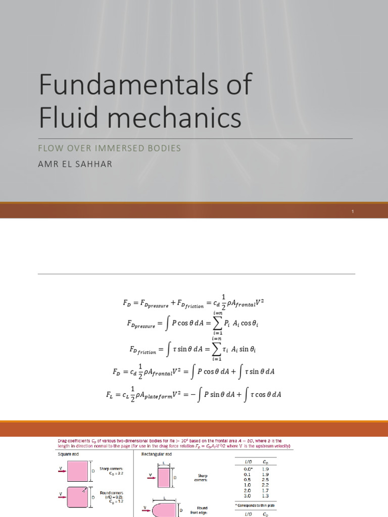 Section8 (Flow Over Immersed Bodies) | PDF | Liquids | Chemical Engineering