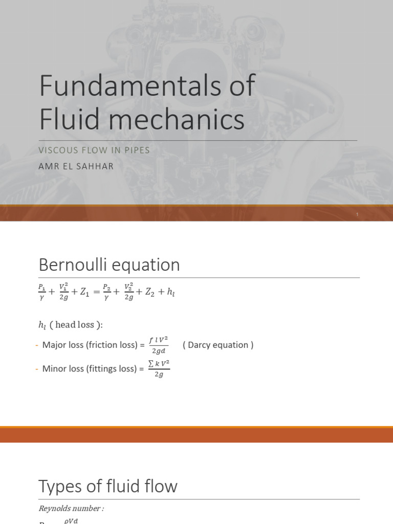 Section6 (Viscous Flow in Pipes) | PDF | Fluid Dynamics | Continuum Mechanics