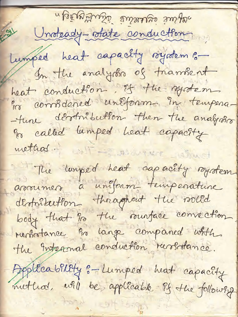 unsteady state heat conduction(optimized) | PDF