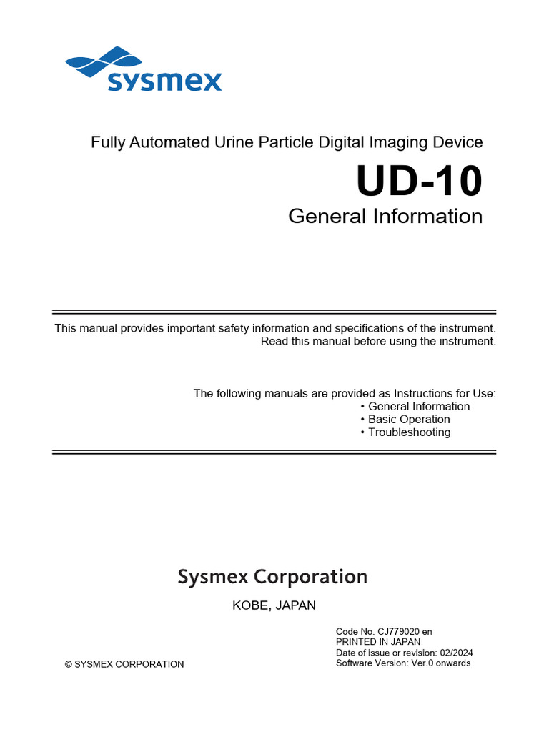 UD-10 Urine Imaging Device Manual | PDF | Electromagnetic Interference ...