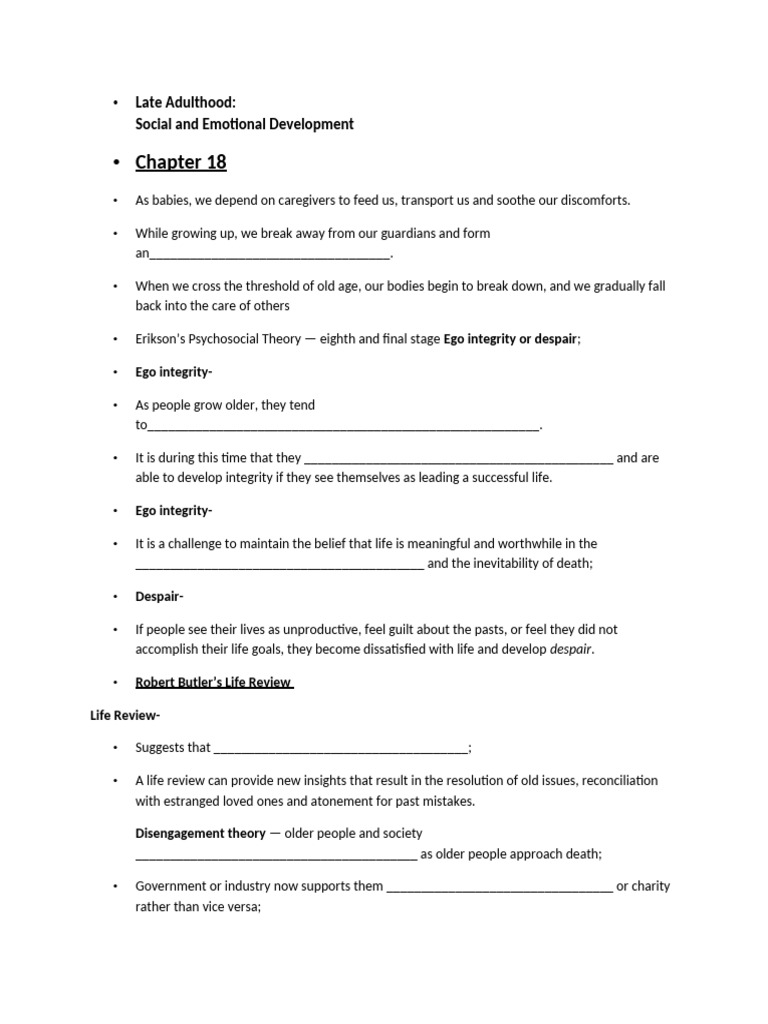 Chapter 18 HDF 100 Fall 2019 | PDF | Old Age | Major Depressive Disorder
