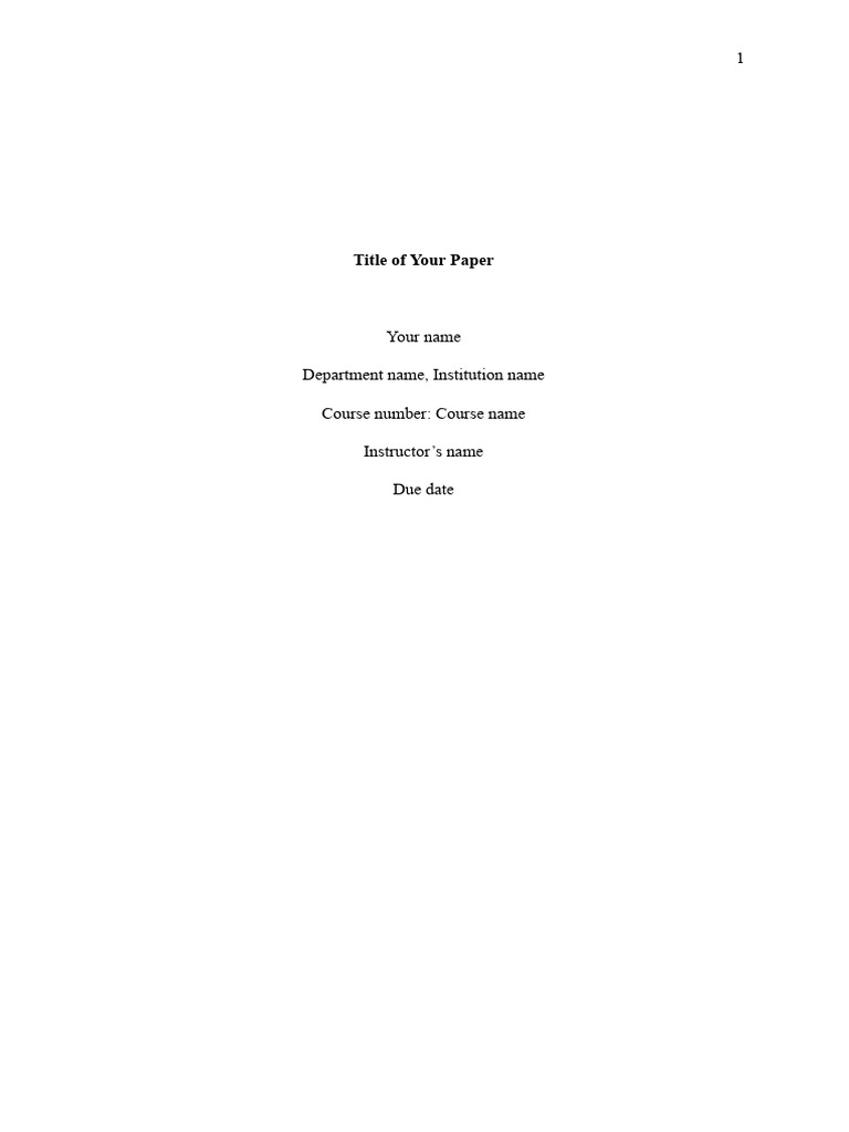 APA 7th Edition Template (Student Version) | PDF