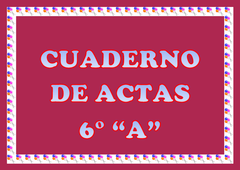 Cuaderno de Actas | PDF