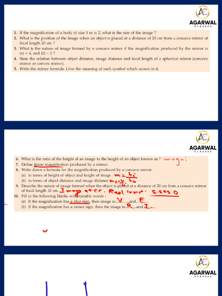 Numericals Mirror Formula Lec 2 | PDF