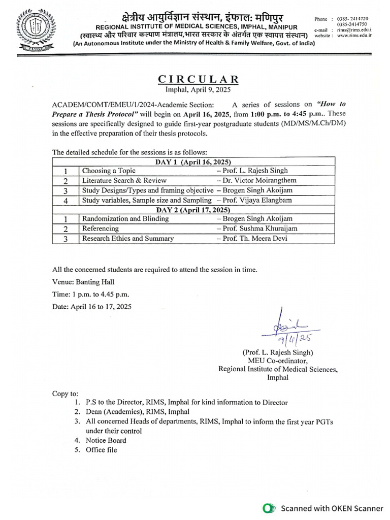 Circular On Protocol Writing - 250416 - 091740 | PDF