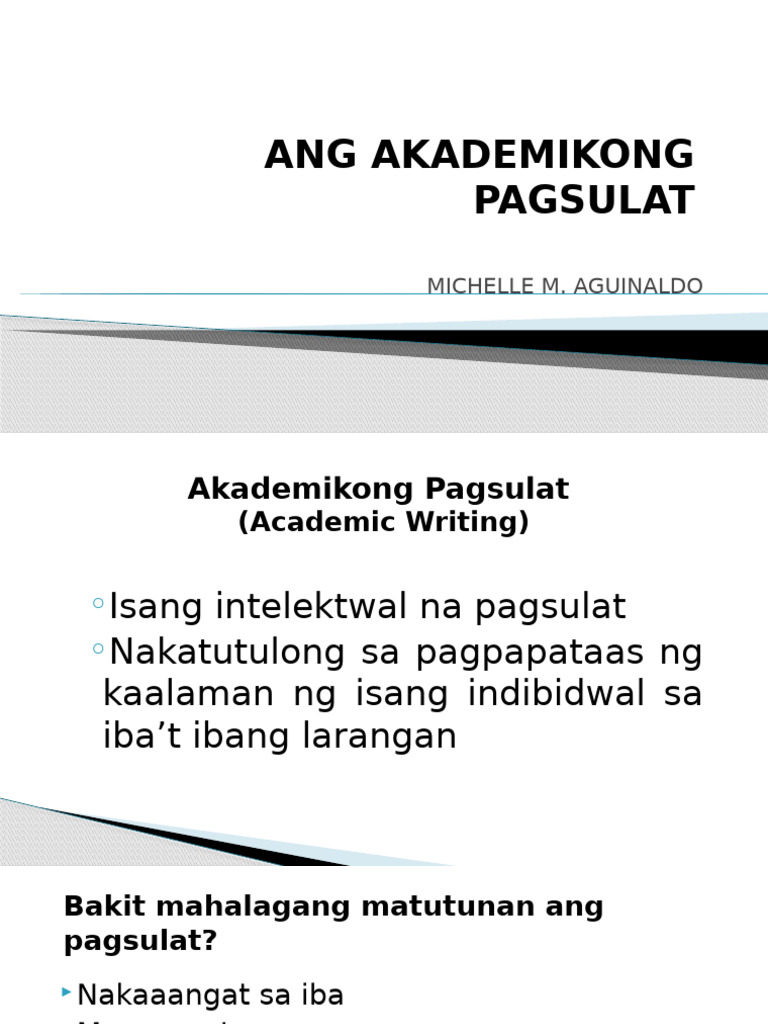 Ang Akademikong Pagsulat | PDF