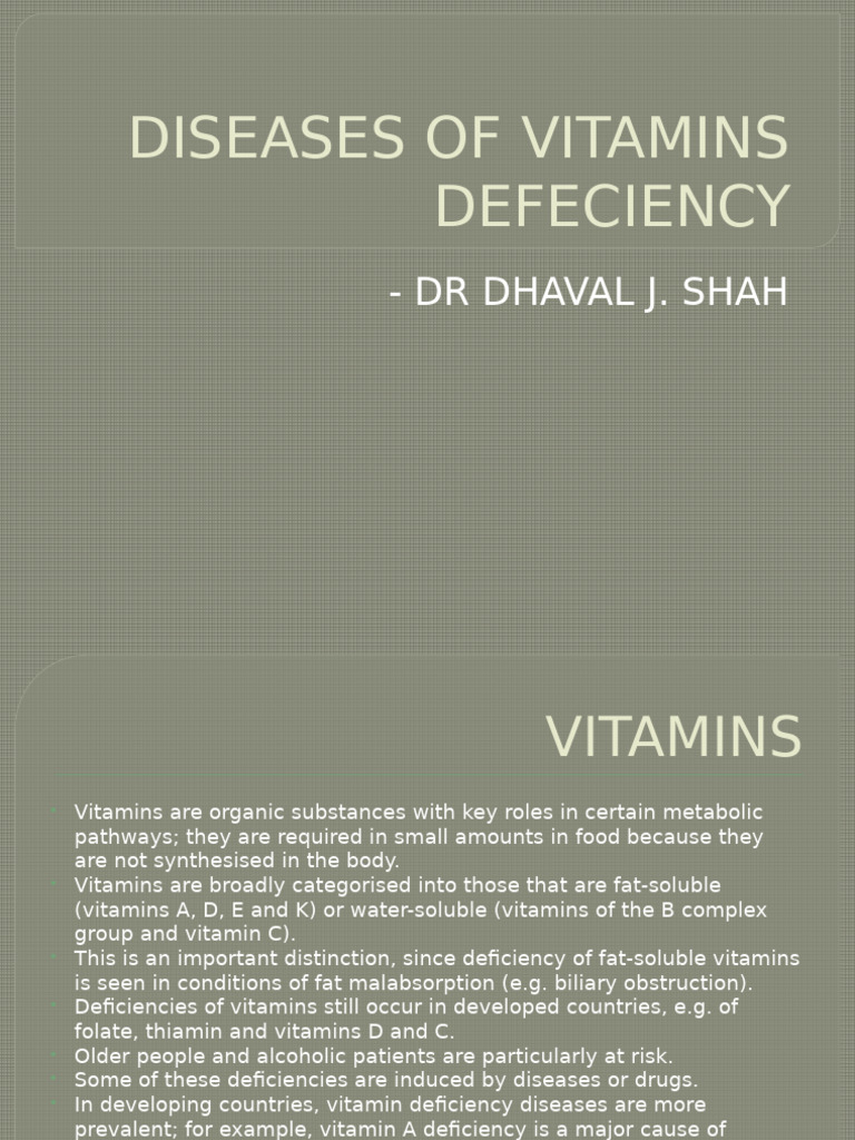 Diseases of Vitamins Defeciency | PDF | Vitamin A | Vitamin