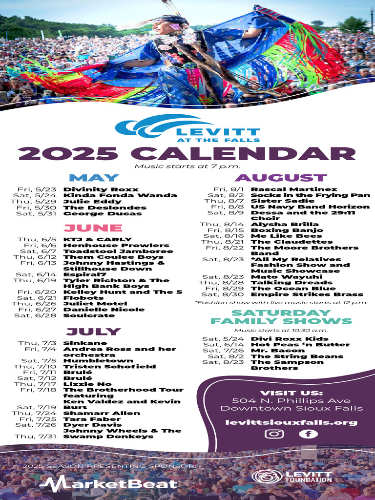 2025 Sioux Falls Music Calendar | PDF