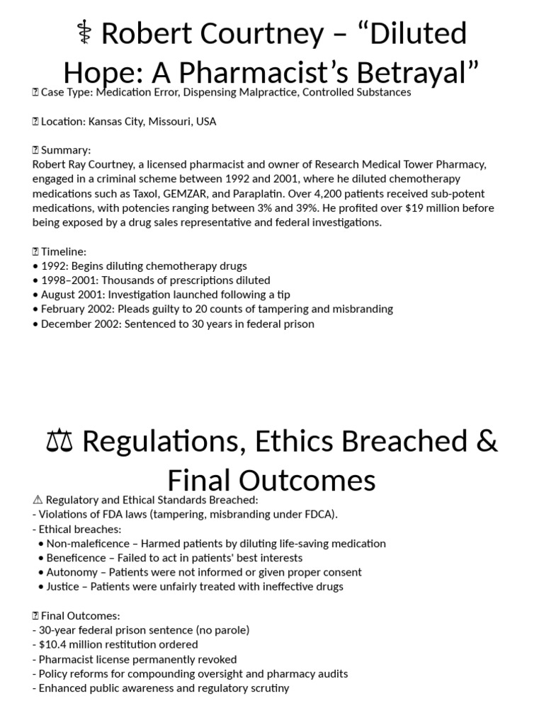 Robert Courtney Detailed Case Presentation | PDF