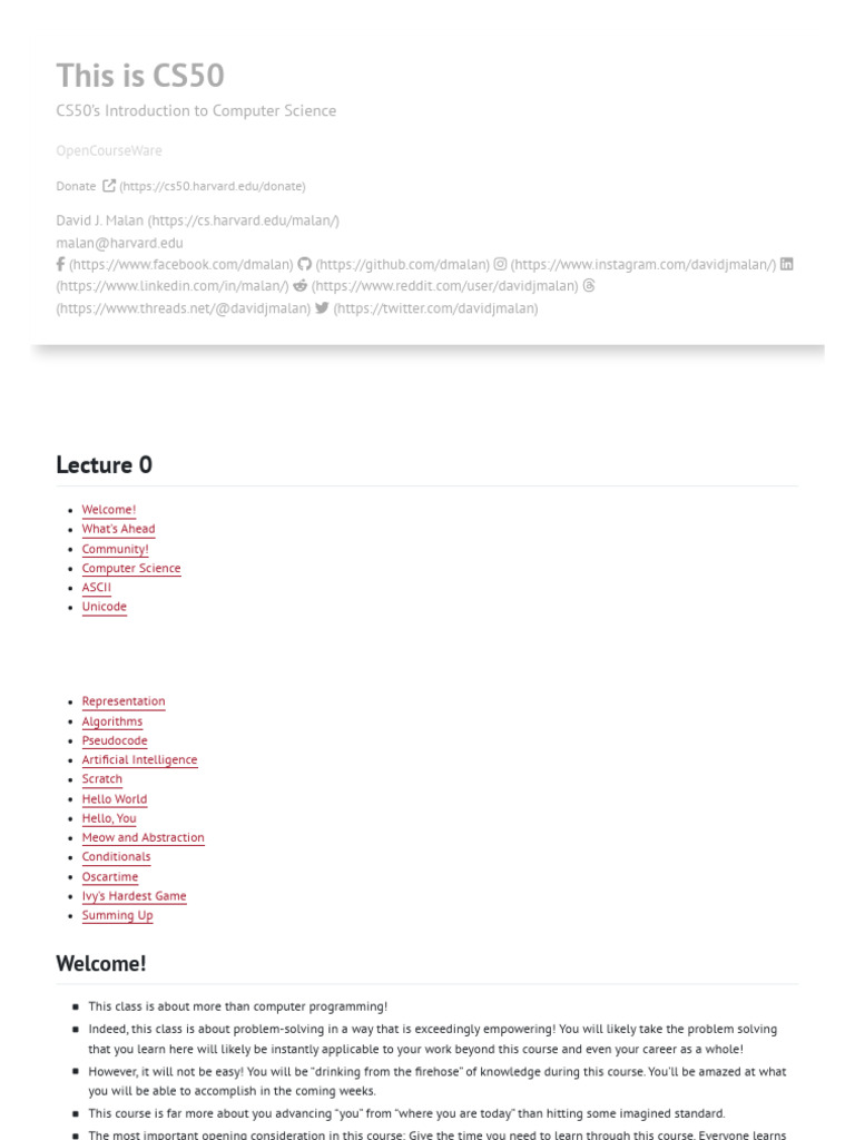 CS50x 2024 Merged | PDF | Source Code | Integer (Computer Science)
