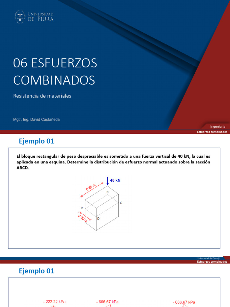 06 Esfuerzos Combinados | PDF | Presión | Mecánica de Medios Continuos