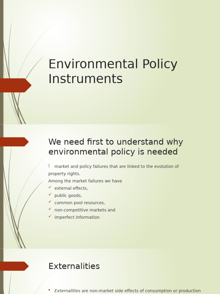 Environmental Policy Instruments | PDF | Taxes | Subsidy