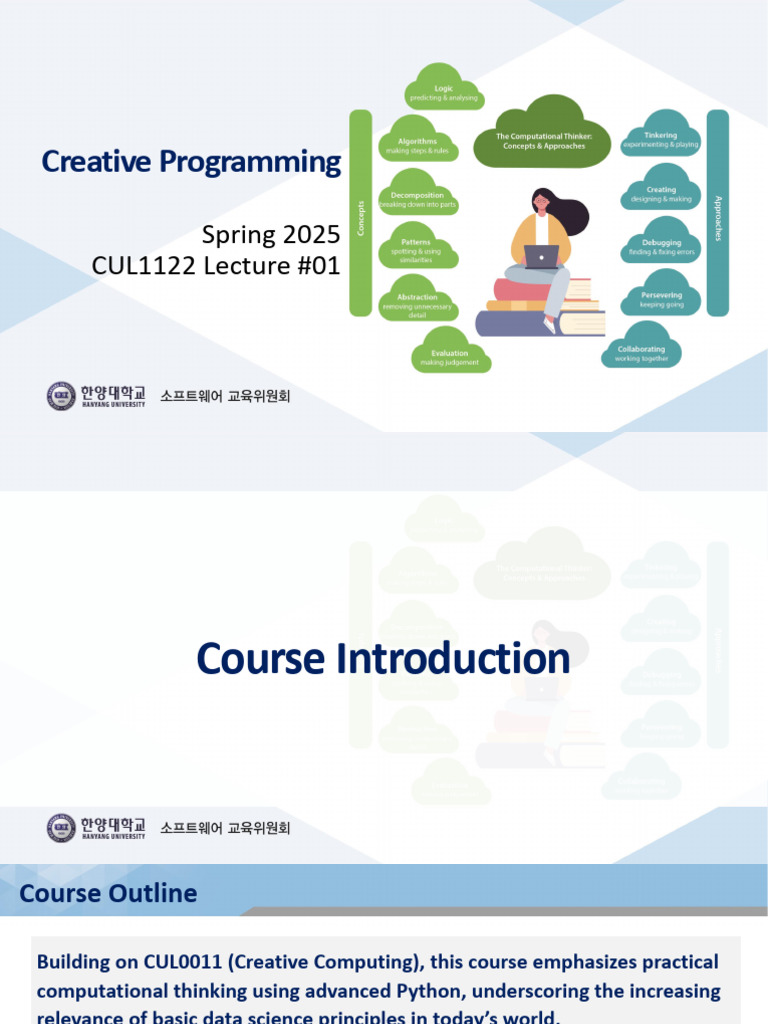 (CreativeProgramming) Lecture1 - Course Intro | PDF | Mathematical Optimization | Applied ...