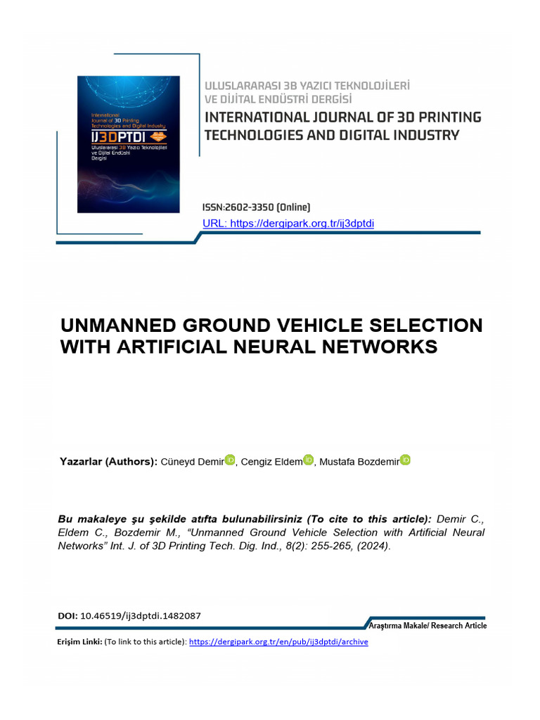 Unmanned Ground Vehicle Selection With Artificial | PDF | Accuracy And ...