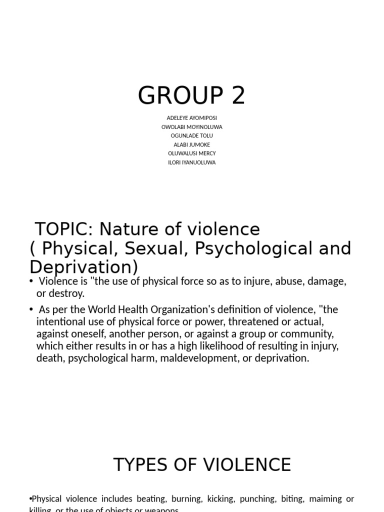 GROUP 2 POWERPOINT PRESENTATION | PDF | Violence | Psychological Abuse