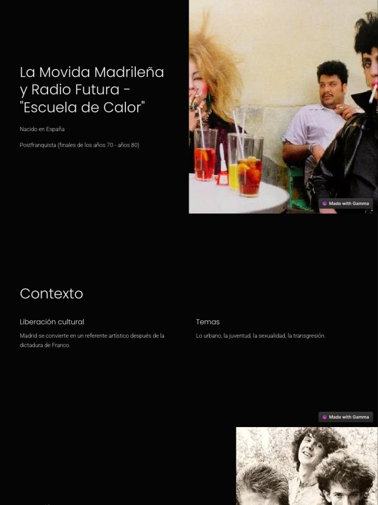 La Movida Madrilena y Radio Futura Escuela de Calor | PDF