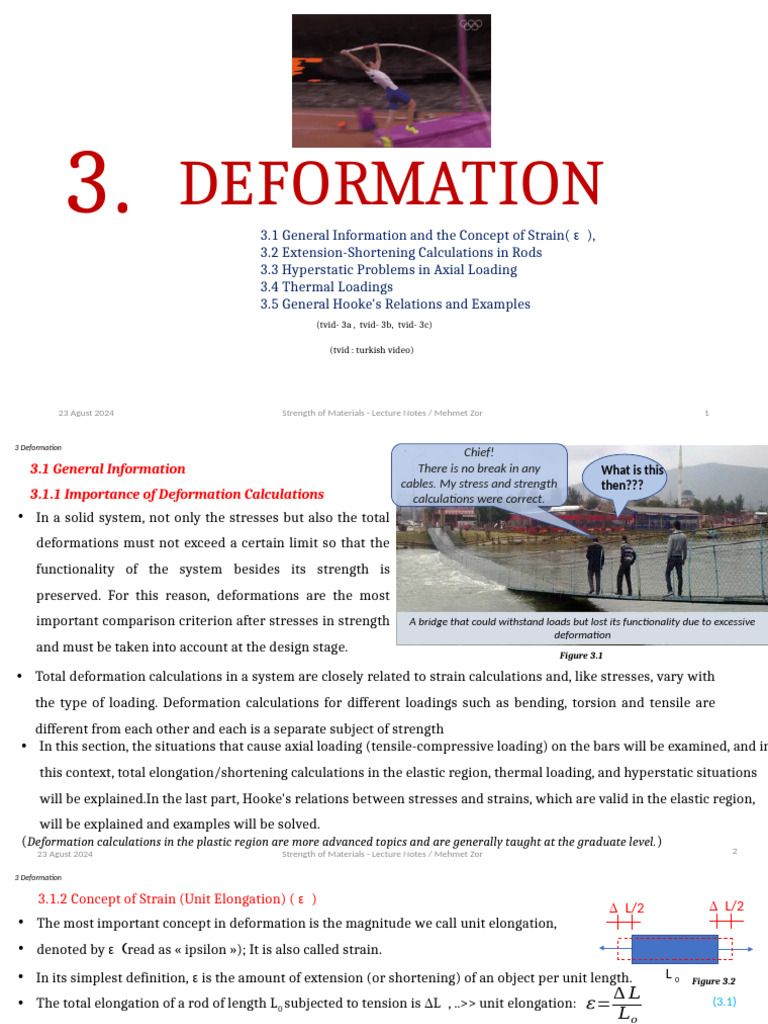 Chapter 3-Deformations | PDF | Deformation (Engineering) | Strength Of Materials