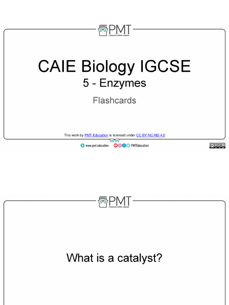 Flashcards - Topic 5 Enzymes - CAIE Biology IGCSE | PDF