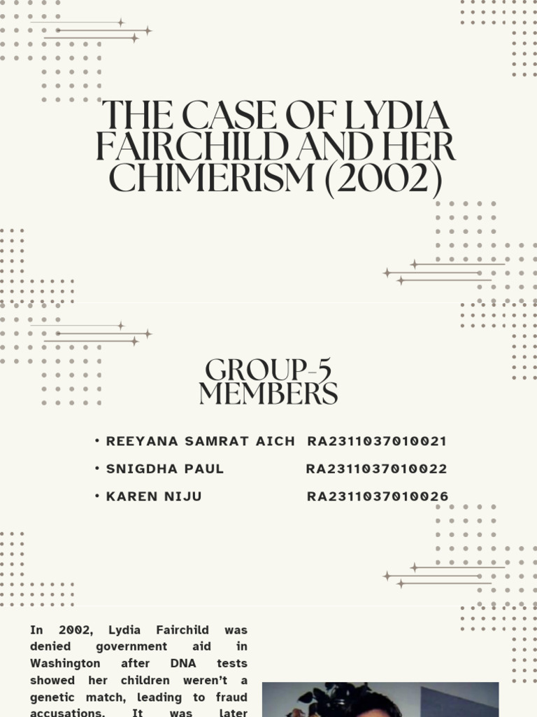 The Case of Lydia Fairchild and Her Chimerism (2002) | PDF