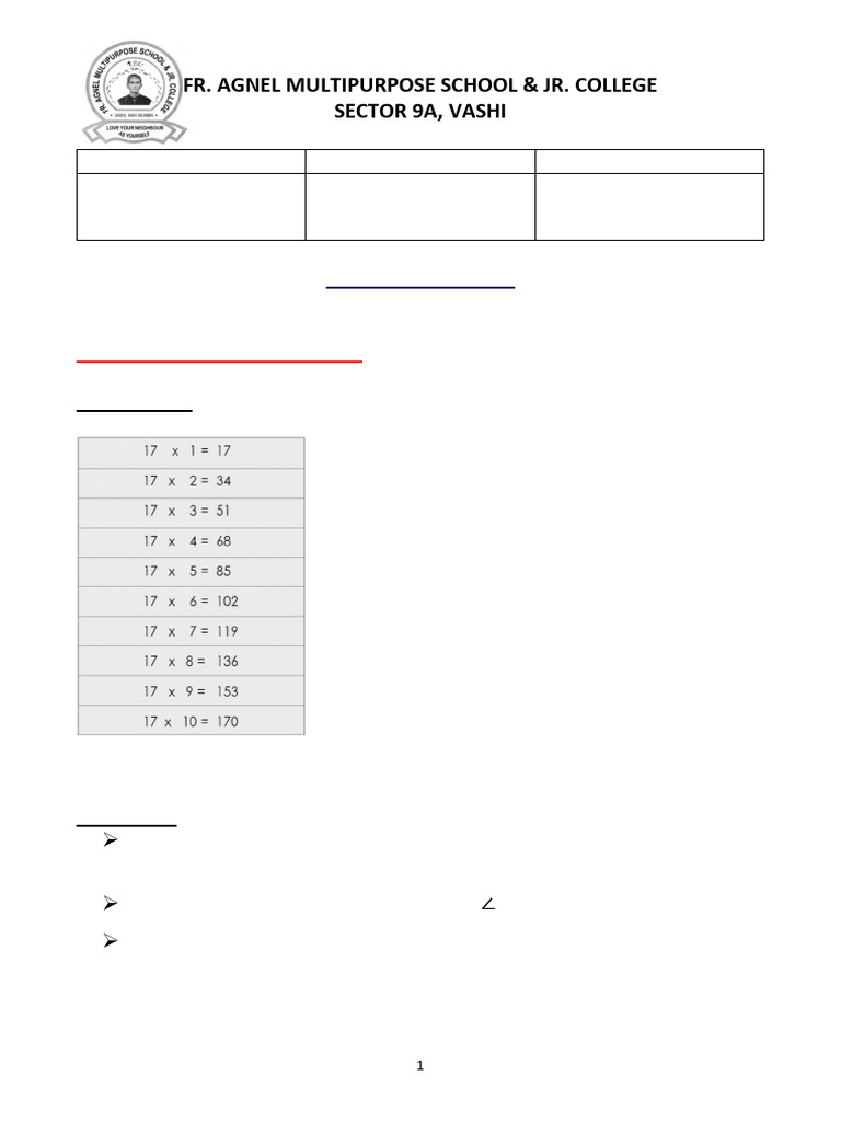 C.W - H.W - Chapter 1 - Geometrical Figures - Module2 - Math - STD IV | PDF