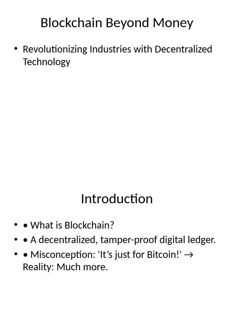 Blockchain Beyond Money | PDF
