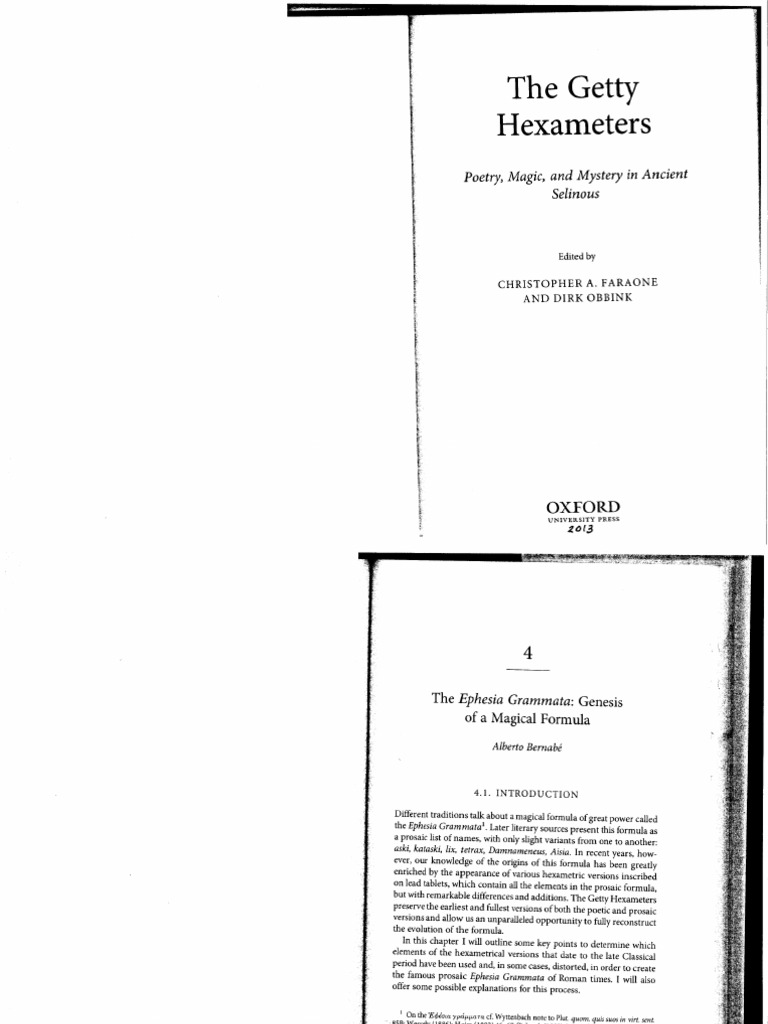 The Ephesia Grammata Genesis of A Magica | PDF