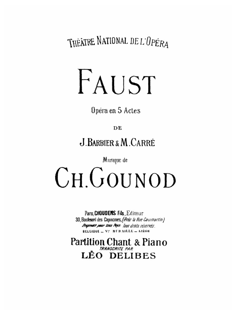 Gounod Faust - Vocal Score | PDF