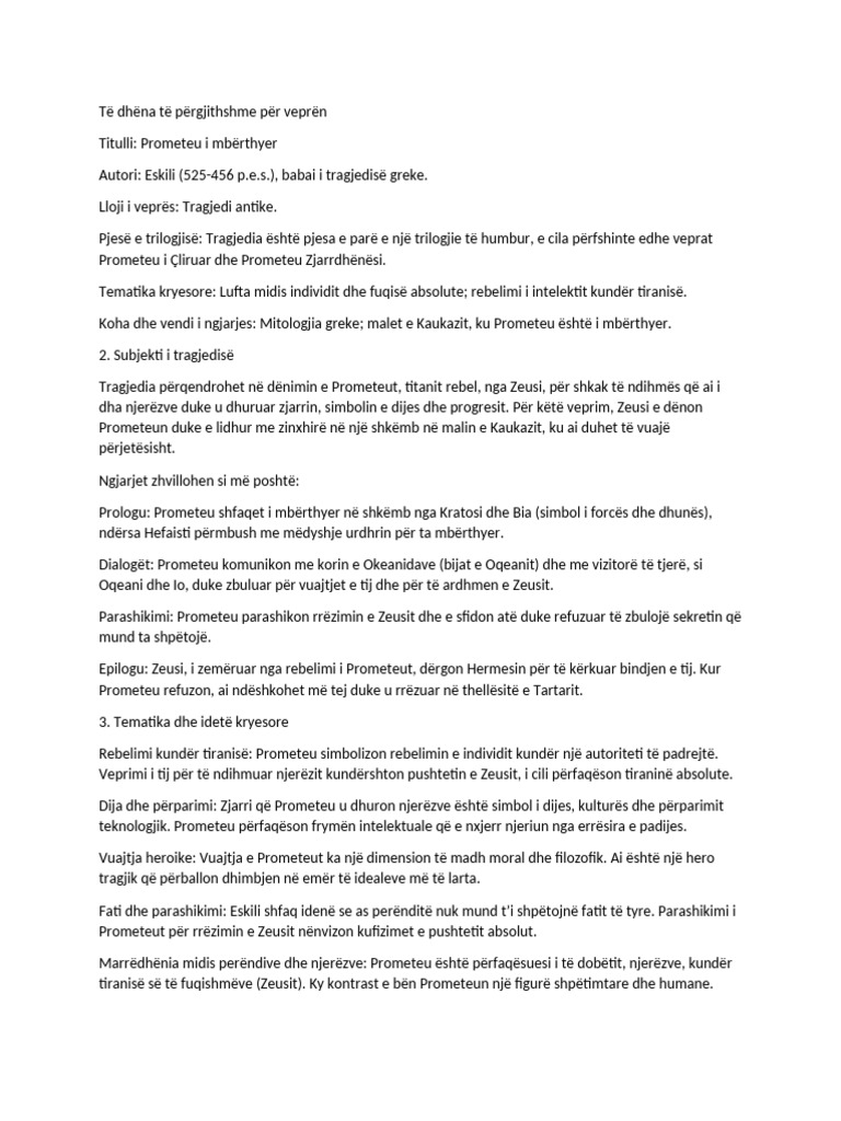 Prometeu I Mberthyer (Analize+subjekt) | PDF