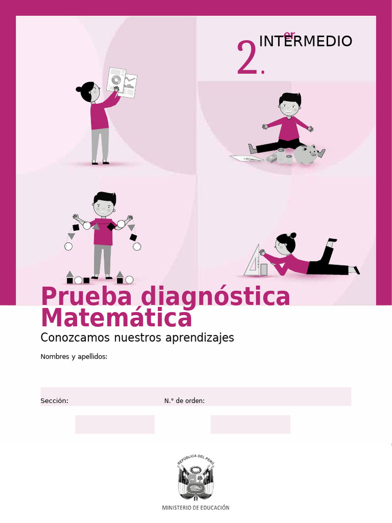 Prueba Diagnóstica Matemática, Conozcamos Nuestros Aprendizajes. 3er. Grado de Primaria | PDF