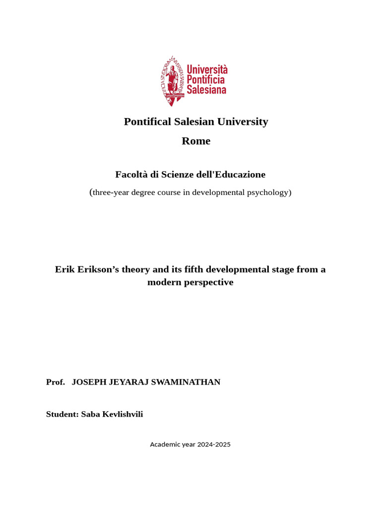 Erikson's Fifth Stage: Identity Crisis Explained | PDF | Identity ...