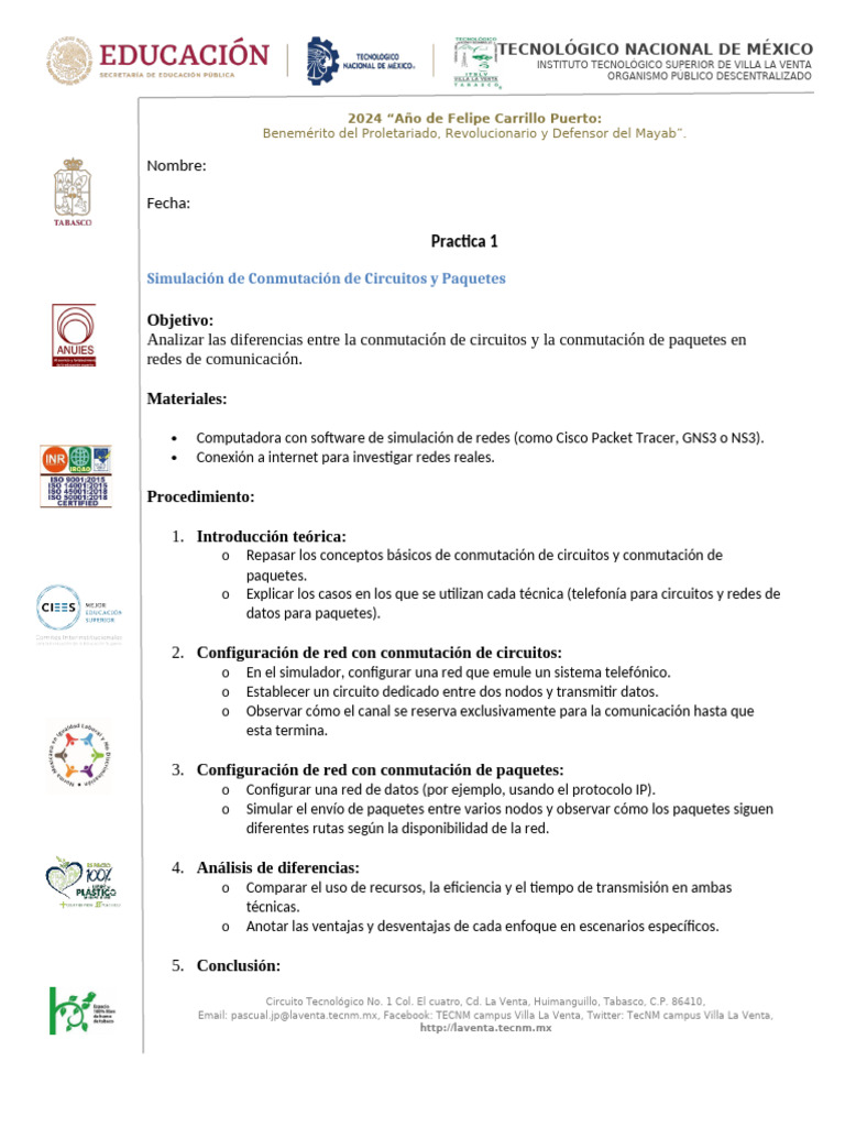 Practica 1-1 | PDF | Red de computadoras | Cambio de paquetes