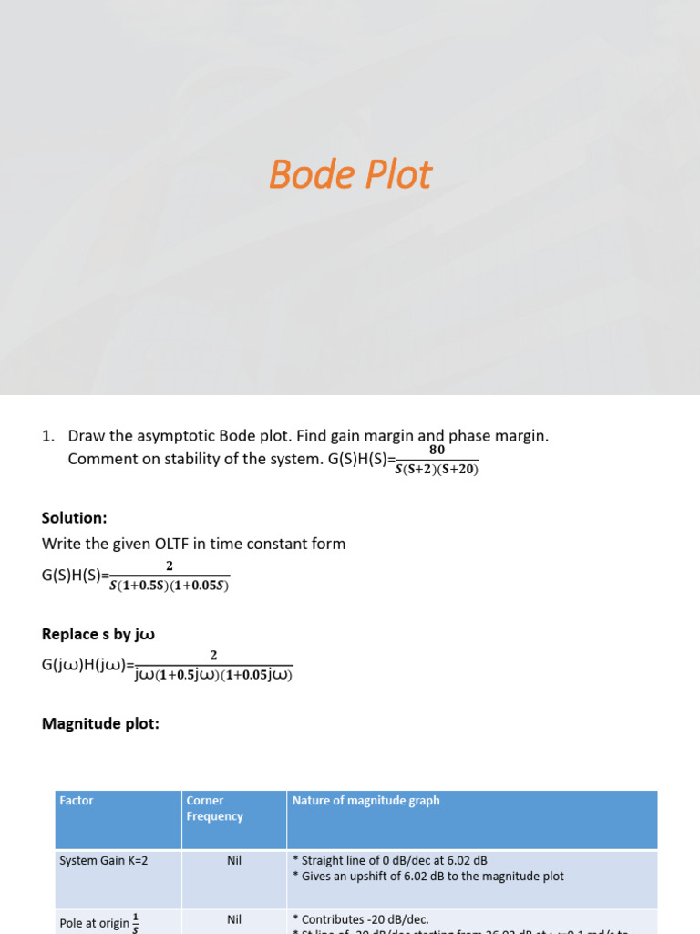 12 Bode Plot Numericals | PDF | Control Theory | Electronic Circuits