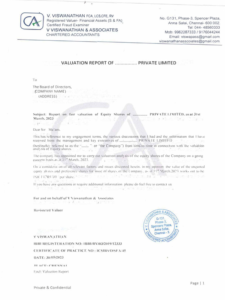Stock Valuation Report Template | PDF