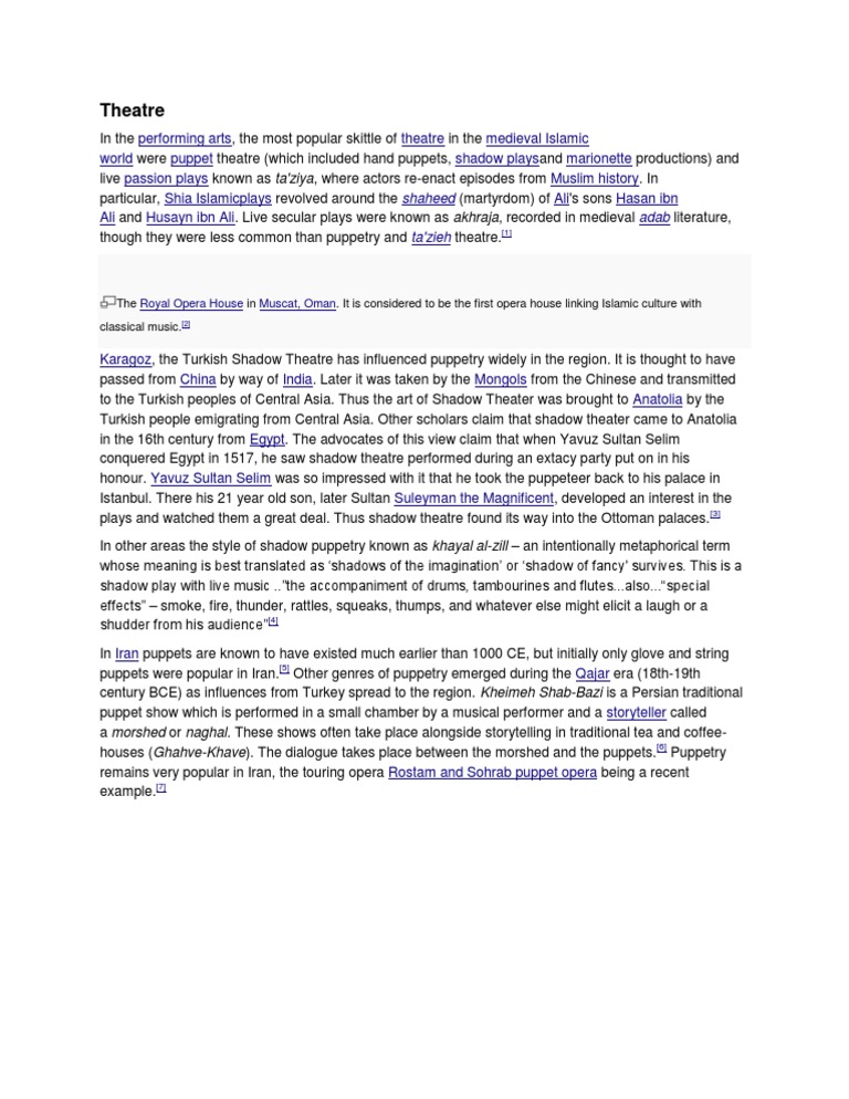 Islamic Theatre | PDF | Puppetry | Middle East