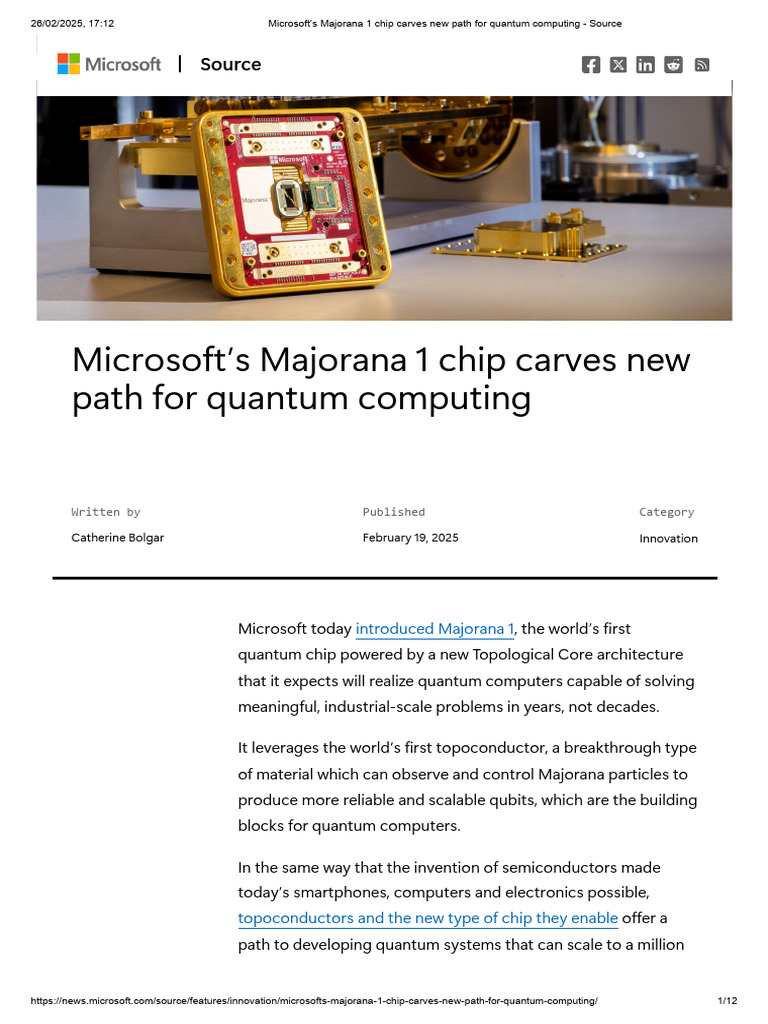 Microsoft's Majorana 1 Chip Carves New Path For Quantum Computing ...