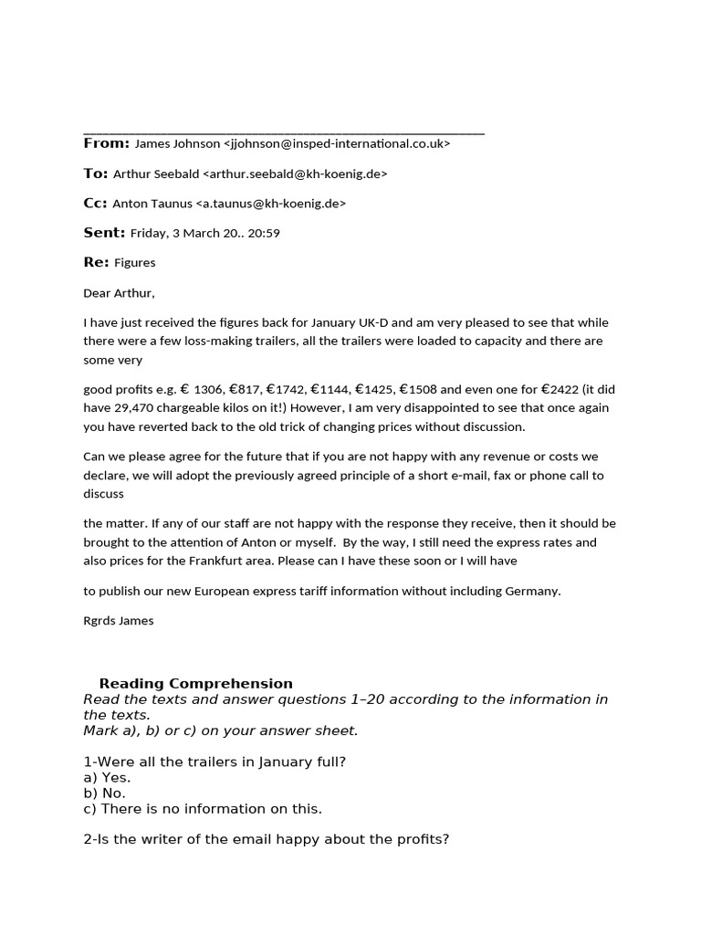 1 Reading Comprehension | PDF