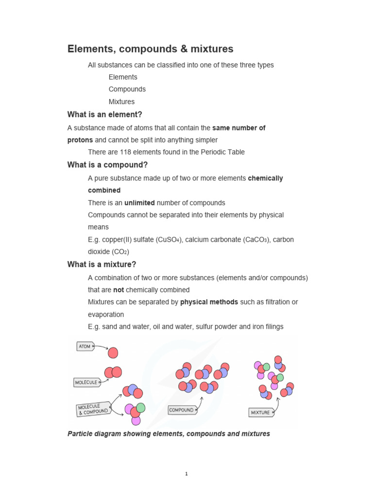 Atoms, Elements, and Compounds Explained | PDF | Atoms | Proton